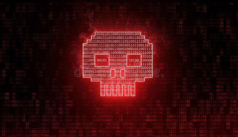 Cyber Skull. stock vector. Illustration of flames, emblem - 15920594