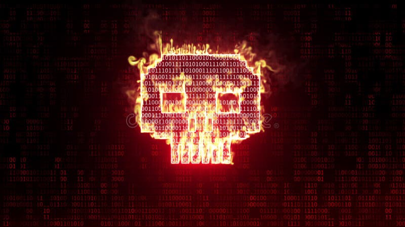 Red Skull Illustrating Cyber Security Problems. Internet Security ...