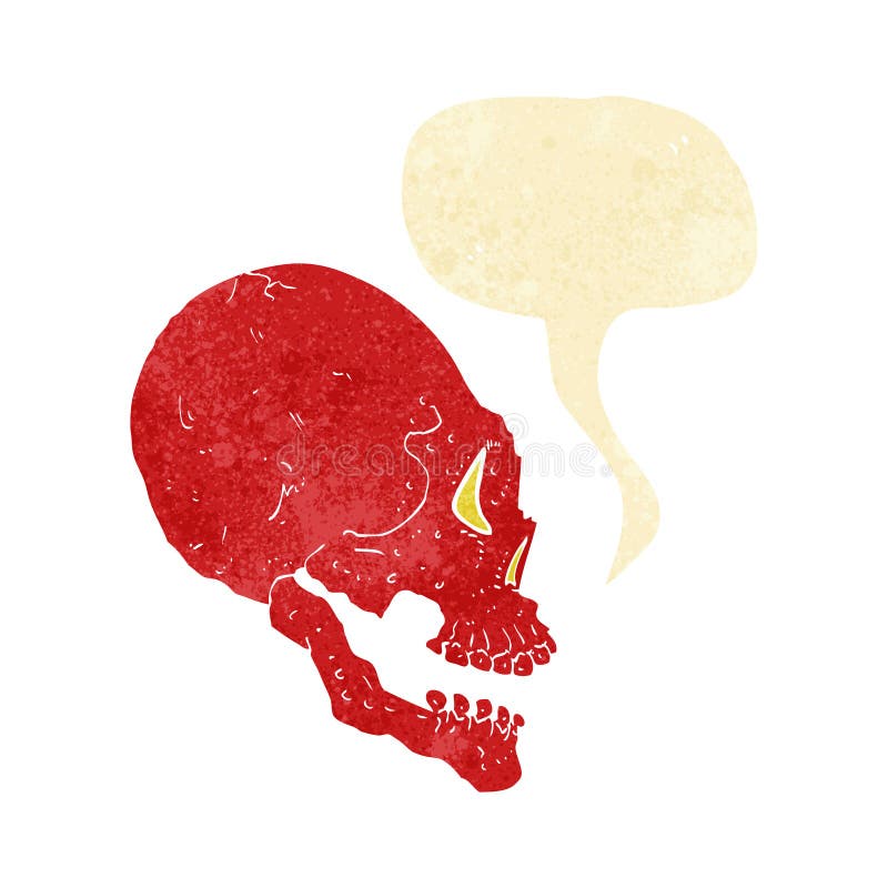 Red Skull Illustration with Speech Bubble Stock Illustration ...