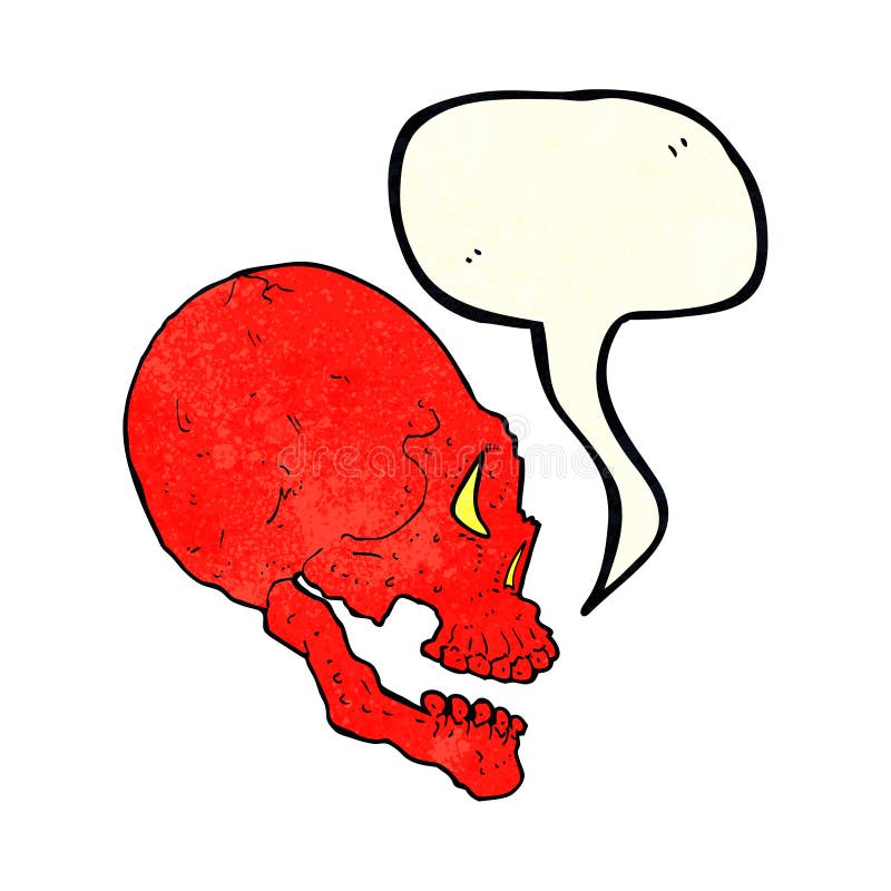 Red Skull Illustration with Speech Bubble Stock Illustration ...