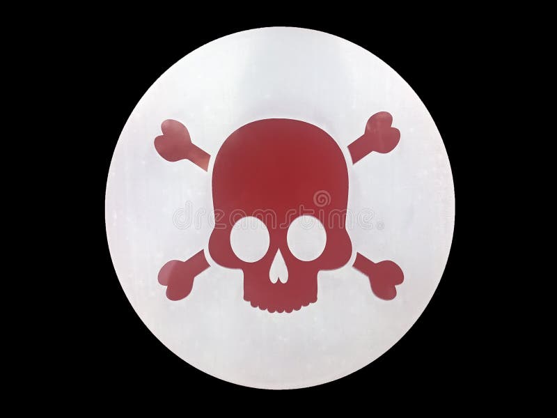 Red Skull Symbol with Crossbones Warning of Danger or Danger Zone Stock ...