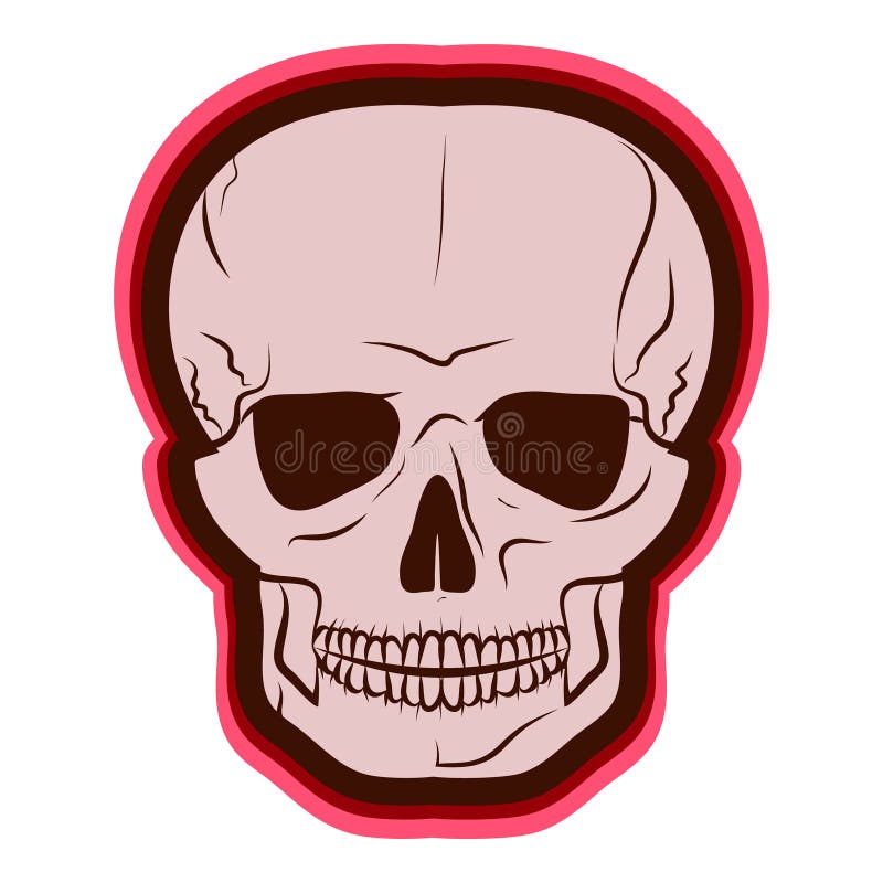 Red Skull. Vector Illustration. Drawing by Hand. Stock Vector ...