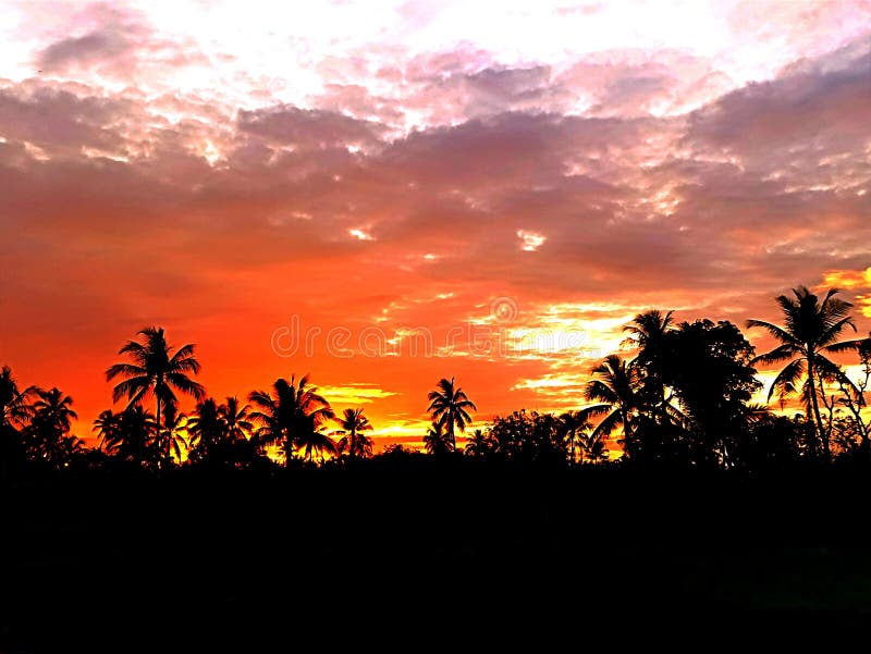Red Sky in the Anjir Village Stock Image - Image of village, beauty ...