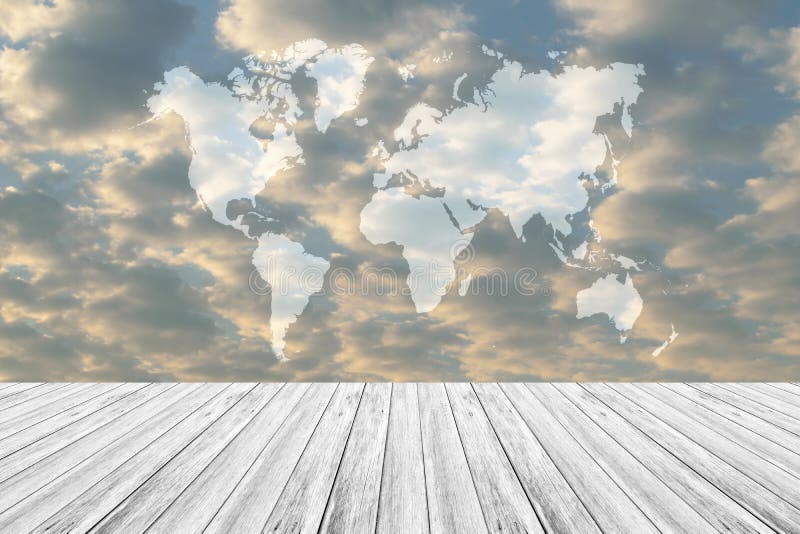Red Sky Cloud with Wood Terrace, Map Stock Photo - Image of freedom ...