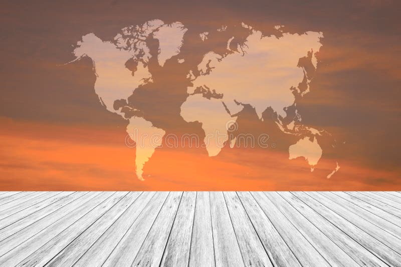 Red Sky Cloud with Wood Terrace, Map Stock Photo - Image of motion ...