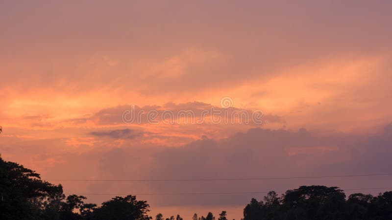 Red Sky Durning Sunset with Full View Stock Photo - Image of morning ...