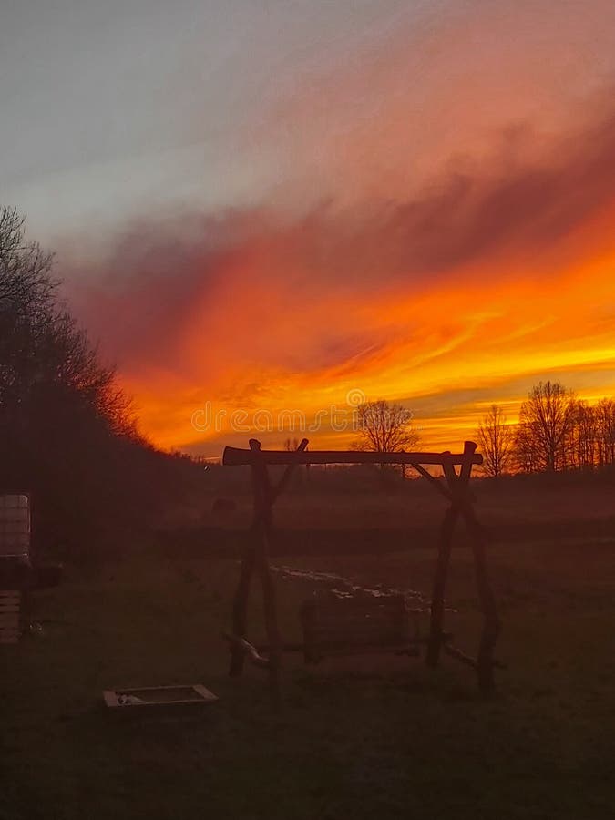 Red Sky Fire, Clouds, Nature Stock Photo - Image of fire, clouds: 207279120