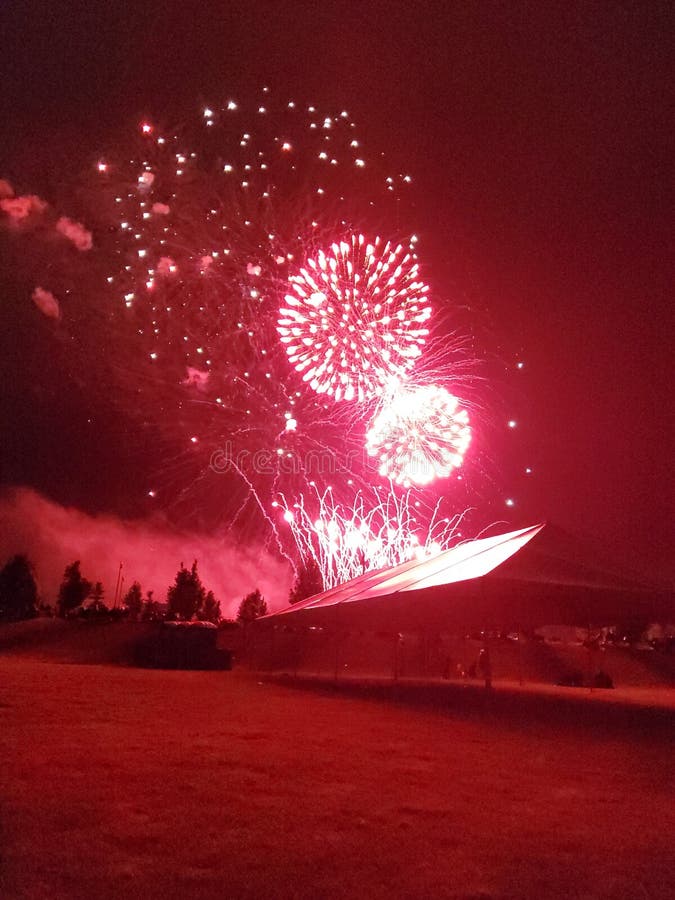 Red Sky Idaho Firework Lights Stock Image - Image of person, petal ...