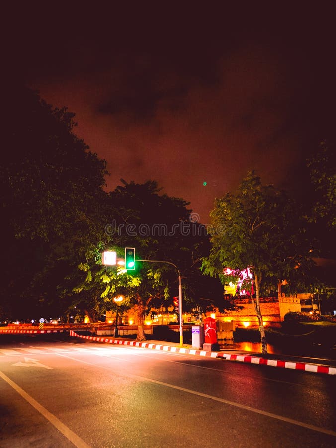Red sky in the lonely road stock photo. Image of light - 230017594