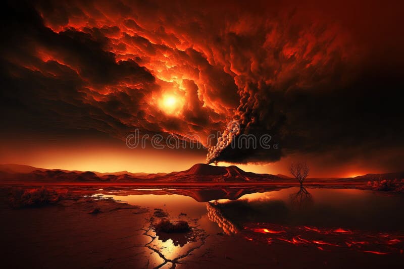 Red Sky NASA Provided Parts of this Image Stock Illustration ...