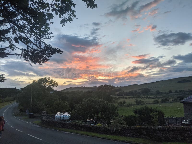 Red Sky at Night, Kirk Yetholm Stock Photo - Image of yetholm, night ...