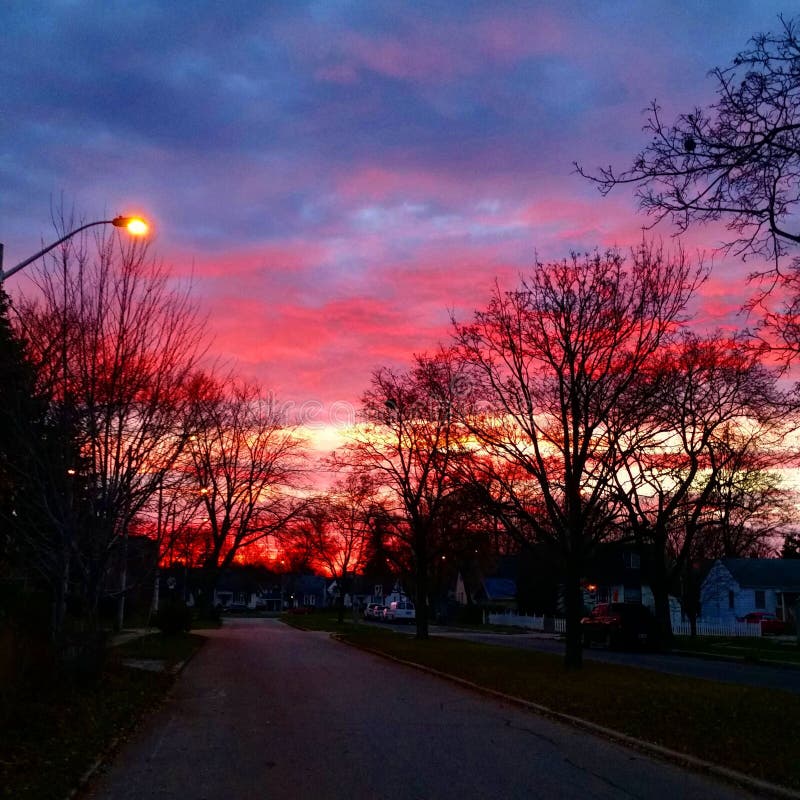 Red Sky at Night, Sailors Delight. Stock Image - Image of sailors ...