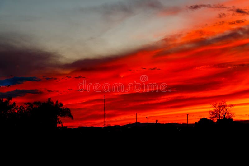Red Sky stock image. Image of sunrise, abstract, sunlight - 96659983