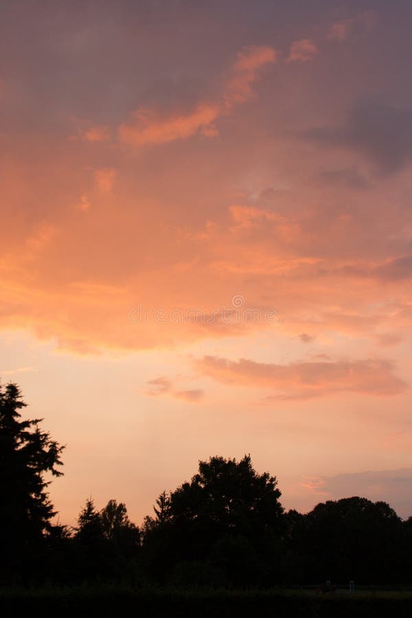 Red sky at sunset stock image. Image of beautiful, color - 129425605