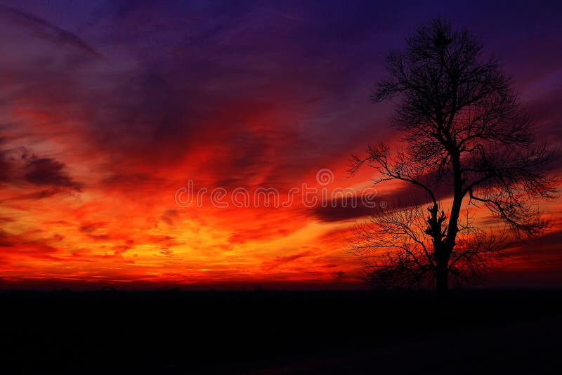 Red sky at sunset stock image. Image of magica, colorfull - 62645677