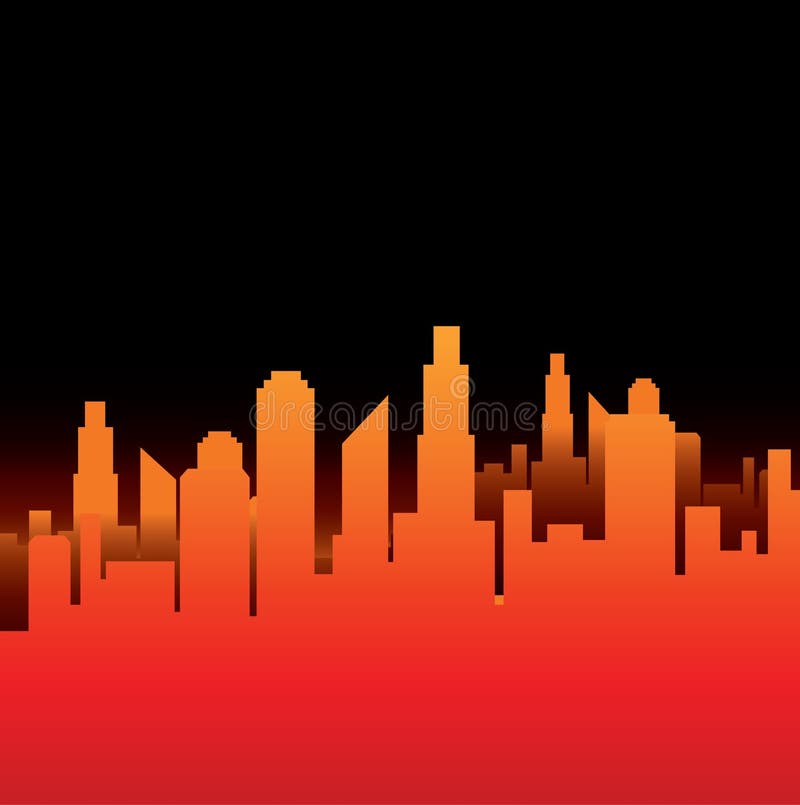 Red skyline stock vector. Illustration of tall, rises - 5308265