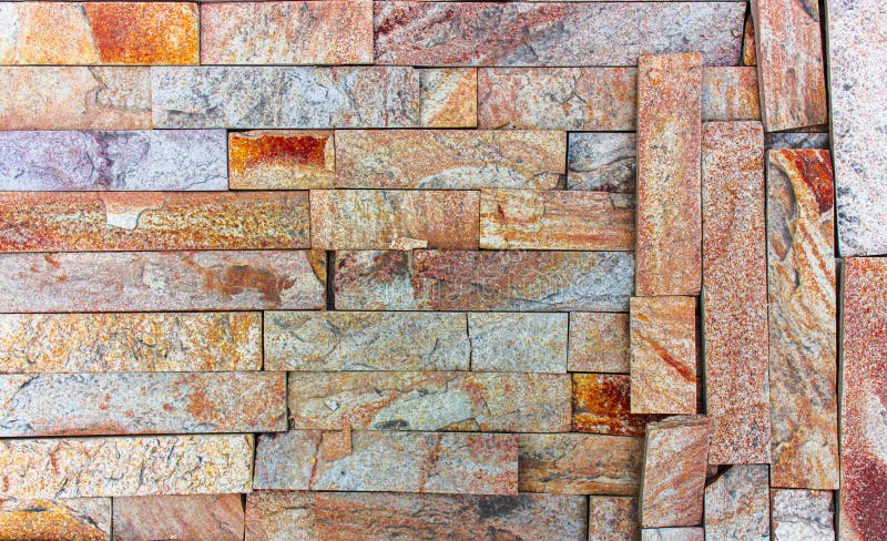 Red Slate Stone Wall Background Texture Stock Image - Image of brown ...