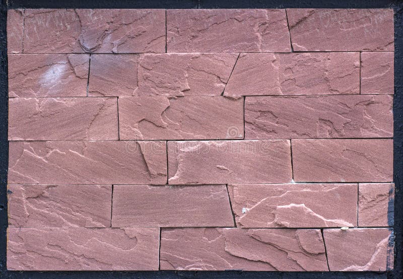 Red Slate Stone Wall Background Texture Stock Photo - Image of ...
