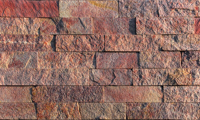 Red Slate Stone Wall Background Texture Stock Image - Image of design ...