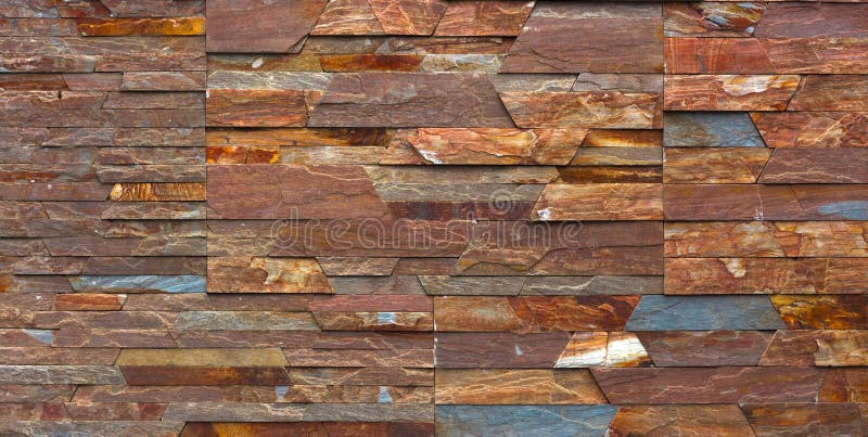 Red Slate Stone Wall Background Texture Stock Image - Image of ...