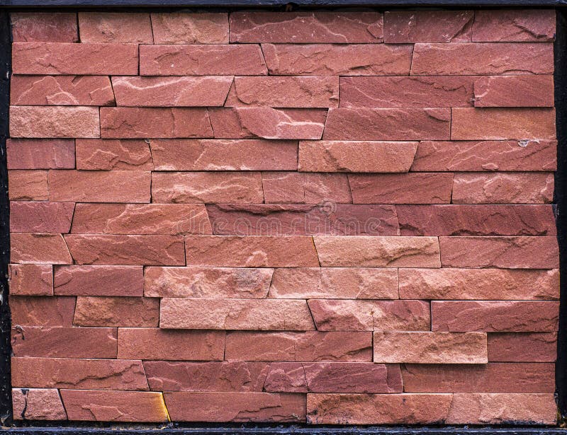 Red Slate Stone Wall Background Texture Stock Photo - Image of cement ...