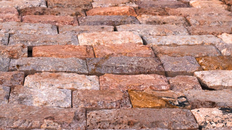 Red Slate Stone Wall Background Texture Stock Image - Image of pattern ...