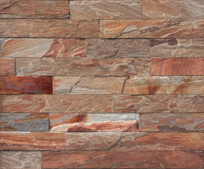 Red Slate Stone Wall Background Texture Stock Photo - Image of ...