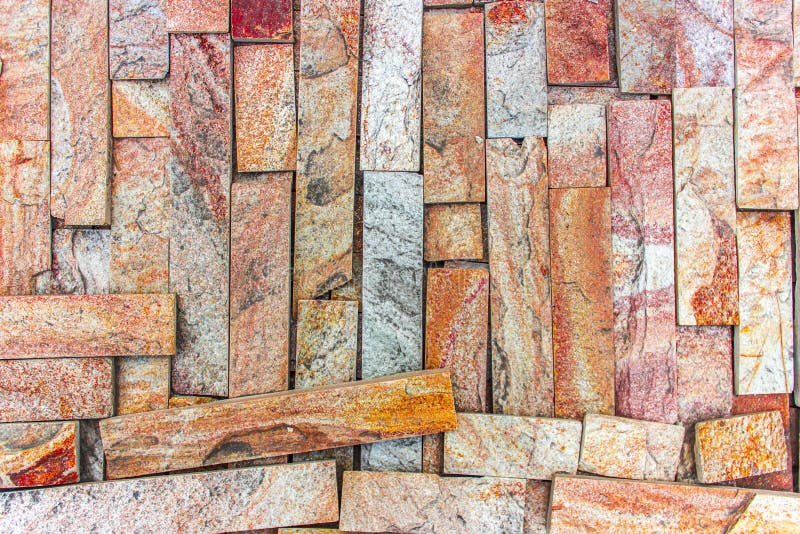 Red Slate Stone Wall Background Texture Stock Image - Image of detail ...