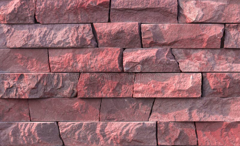Red Slate Stone Wall Background Texture Stock Photo - Image of cement ...