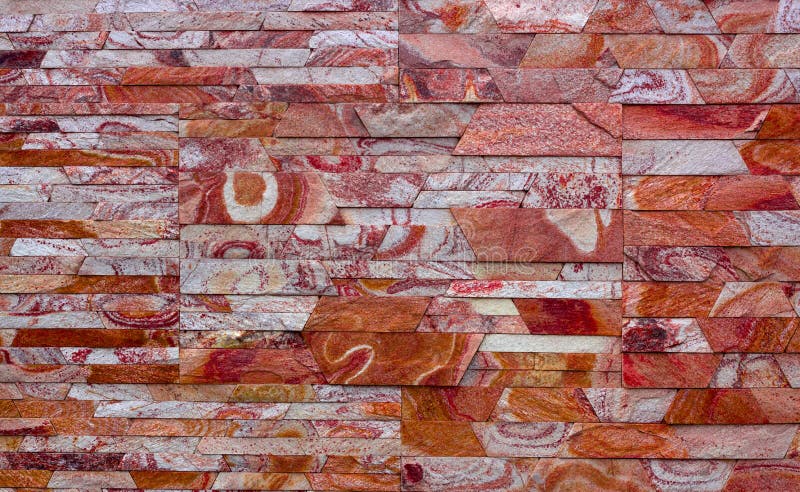 Red Slate Stone Wall Background Texture Stock Photo - Image of ...