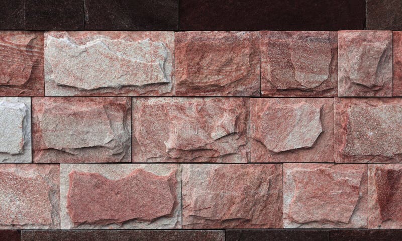 Red Slate Stone Wall Background Texture Stock Image - Image of blocks ...