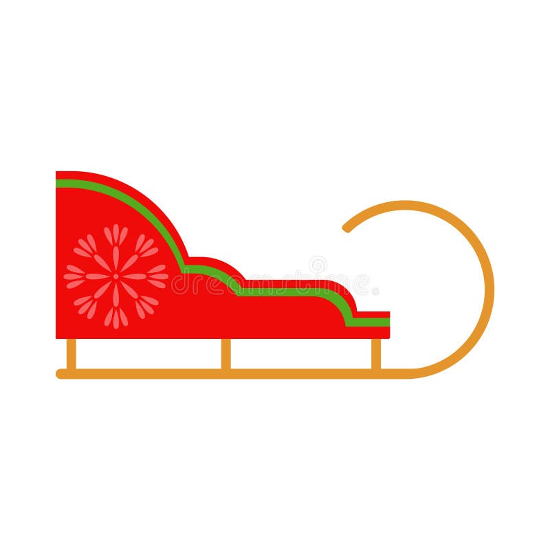 Red Sled with Fancy Pattern, Christmas Sledge with Large Runners Stock ...