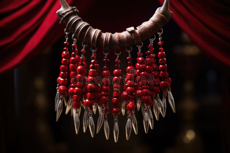 Red Sleigh Bells Hanging from a Reindeers Collar Stock Photo - Image of ...