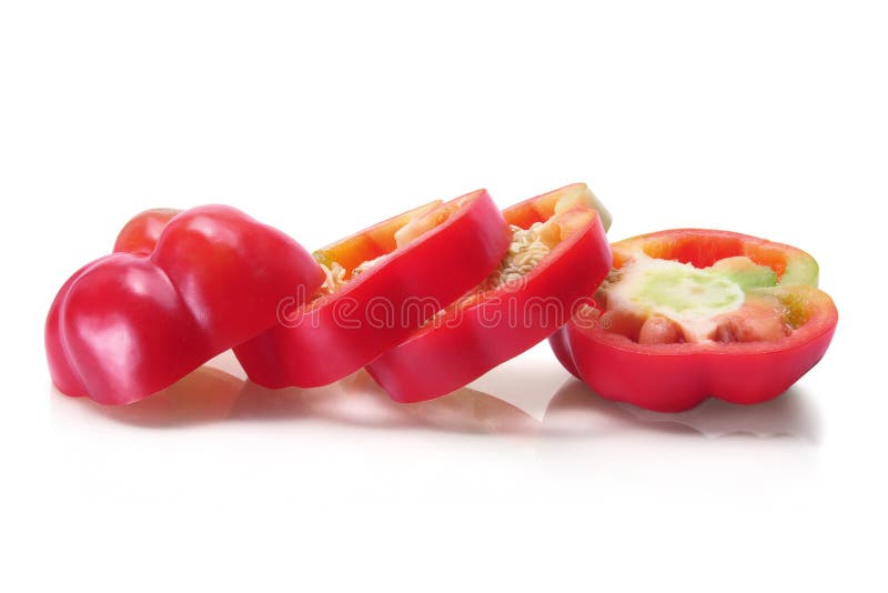 Red Sliced Bell Pepper stock photo. Image of studio, fresh - 16475028