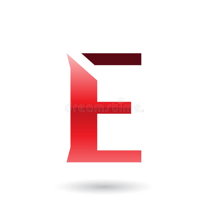Red Sliced Letter E Vector Illustration Stock Vector - Illustration of ...