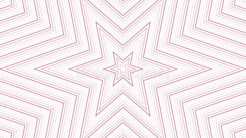 Red Slim Hexagonal Star Simple Flat Geometric on White Background Loop ...