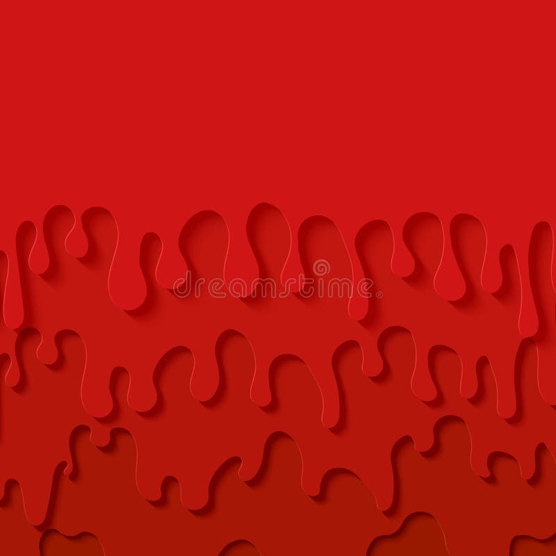 Red Slime Abstract Background in Paper Cut Style. Layers Jam of Flow ...