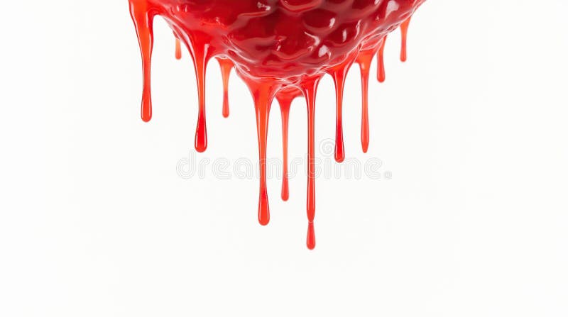 Red Slime Dripping Isolated on a Clean White Background Stock ...