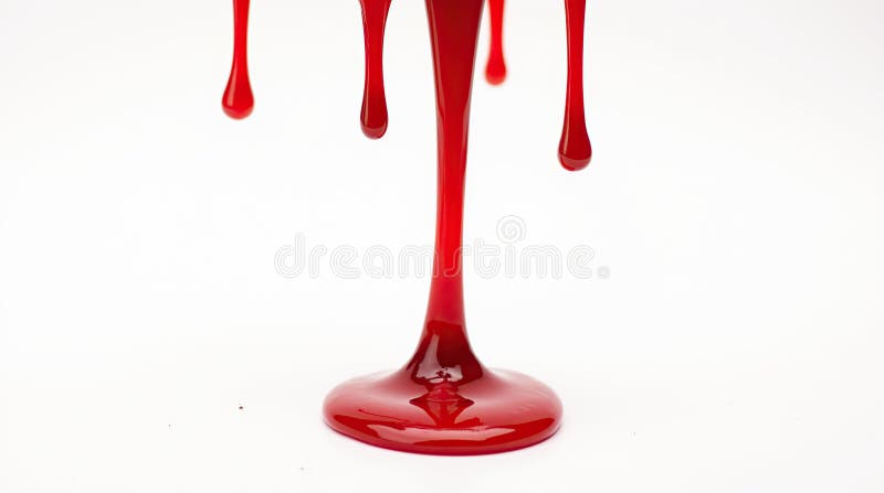 Red Slime Dripping in Isolation on White Background Stock Illustration ...