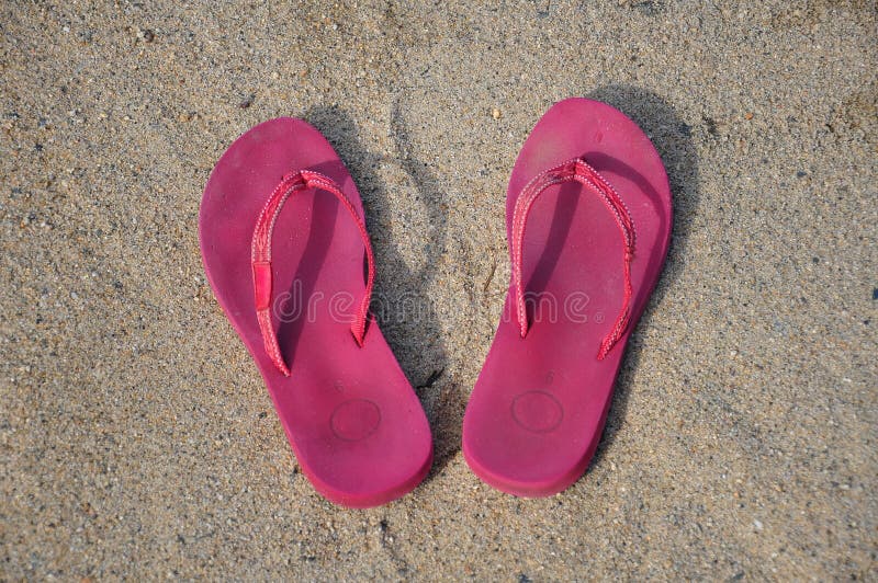 Red slipper stock image. Image of coastline, fashion - 20916937