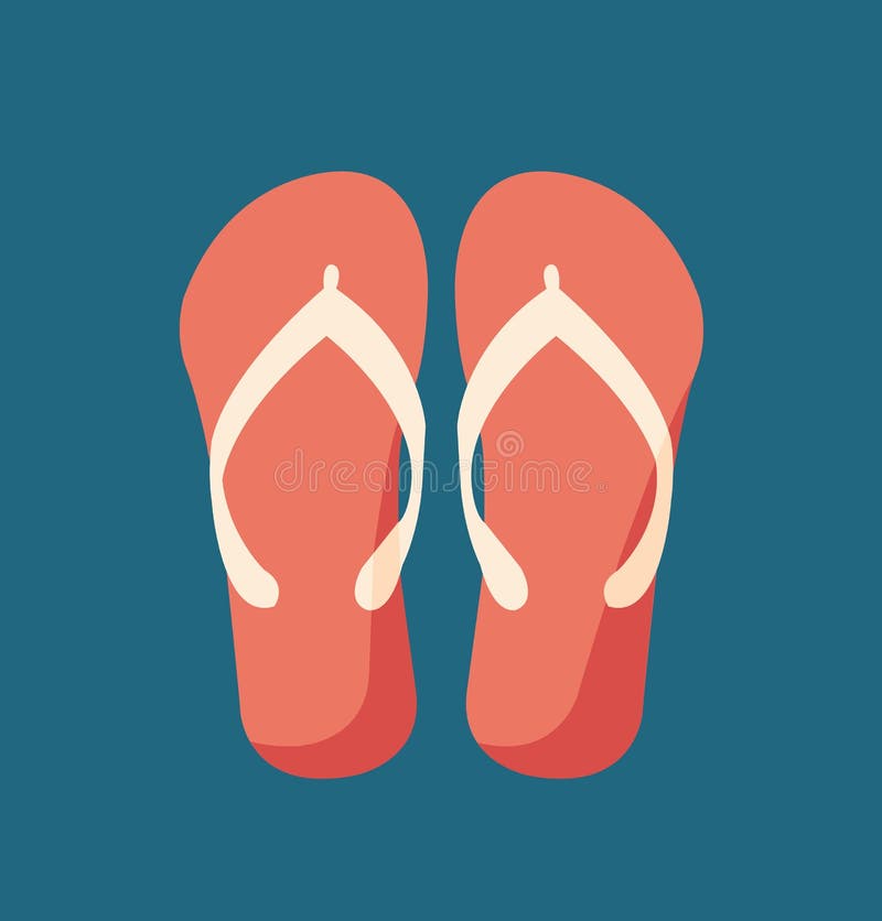 Red Slippers. Slippers Design in Flat Style Stock Vector - Illustration ...