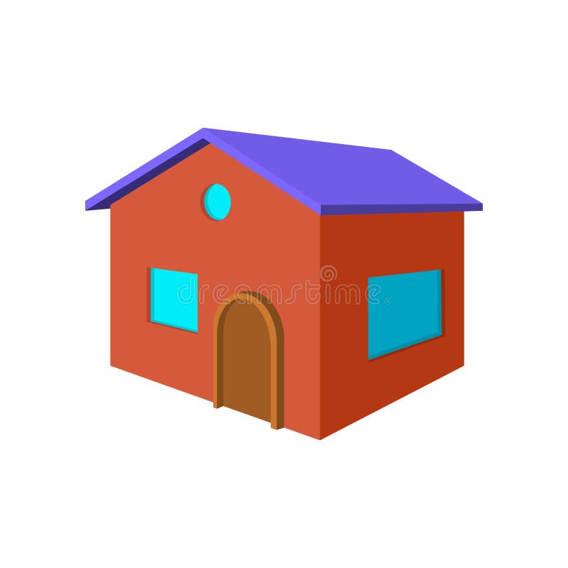 Red Small Cottage Cartoon Icon Stock Vector - Illustration of project ...