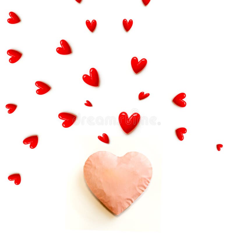 The Red Small Hearts Overflow Around the Pink Heart, and Fly Upwind.and ...