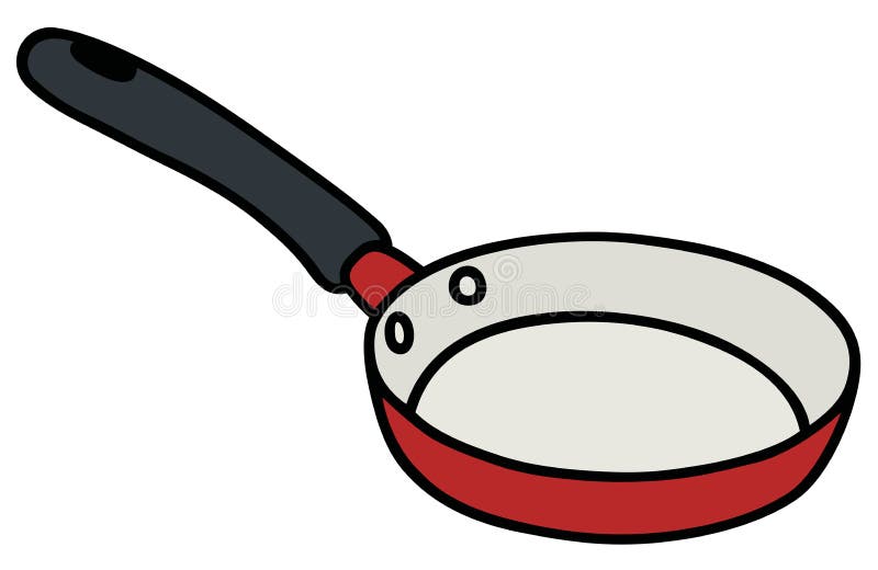 Red small pan stock vector. Illustration of utensil, brew - 59196577