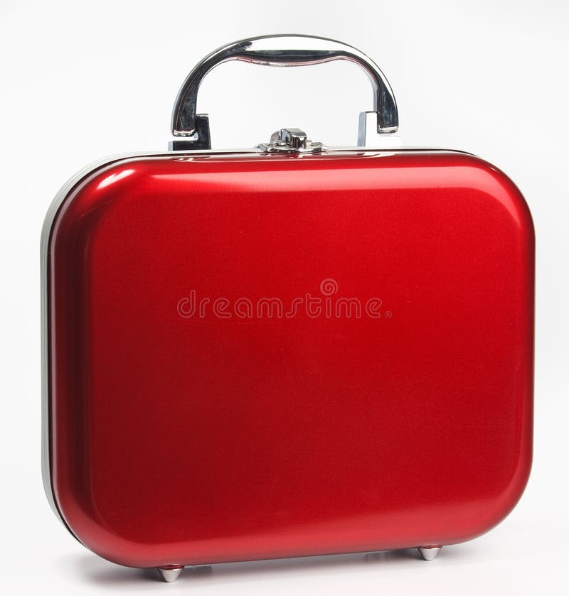 Red small suitcase stock photo. Image of silvery, isolated - 12372184