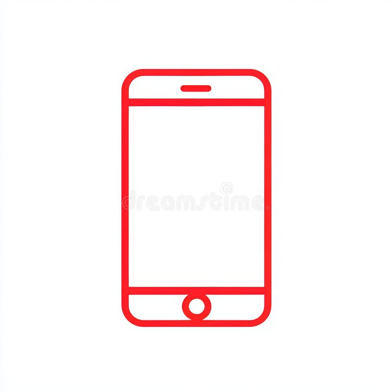 The Red Smartphone Icon is Used for Mobile Apps, Technology, Digital ...