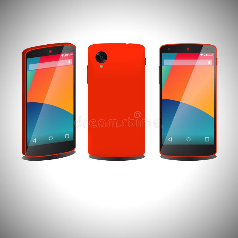 Red Smartphone Three Ways Stock Illustrations – 2 Red Smartphone Three ...