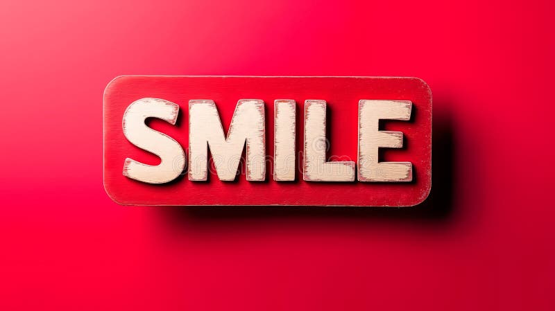 A Red Smile Sign on a Red Background Stock Illustration - Illustration ...