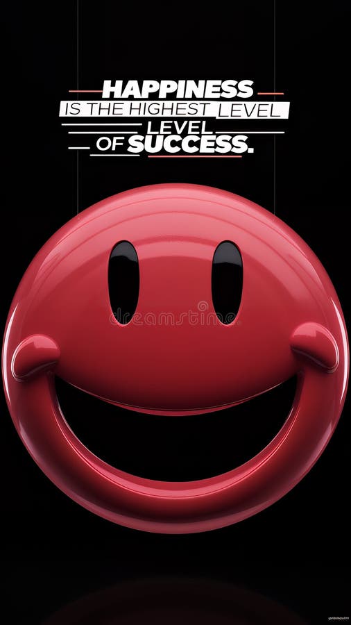 A Red Smiley Face Advertises Success of Success. Stock Illustration ...