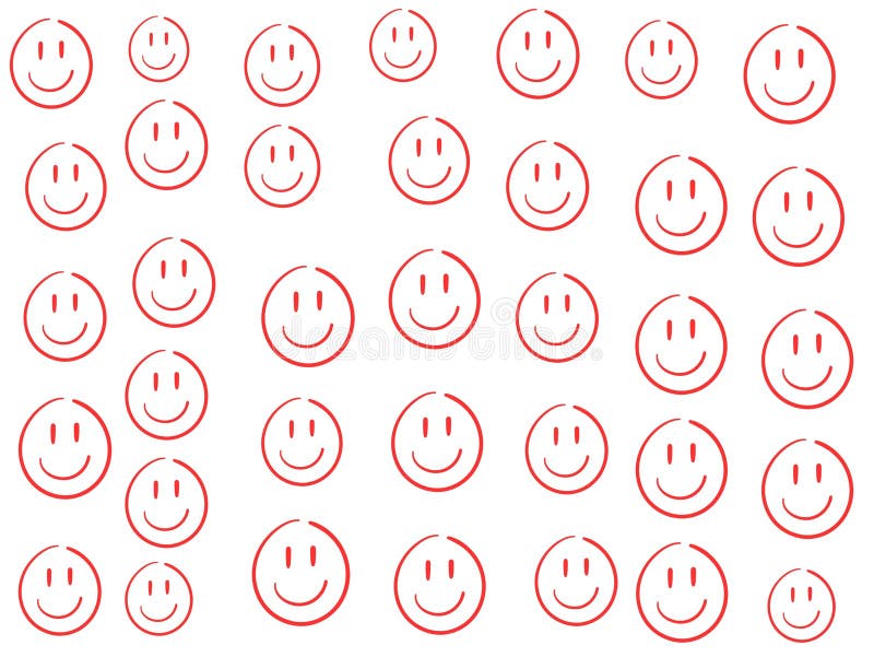 Red Smiley Face Pattern – a Grid of Positivity Stock Illustration ...